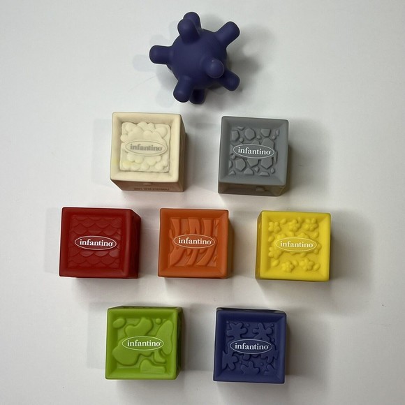 Infantino | Toys | Infantino Kids Rubber Blocks 2x2 Sensory Toys Motor ...